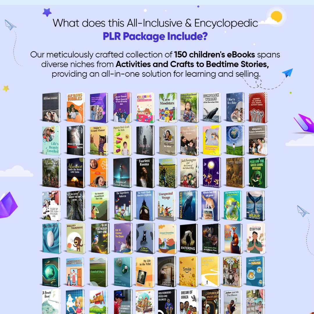 150 PLR Children's Books Bundle, Kids Ebooks Resell, Master Resell ...