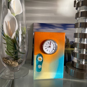 Handmade Resin Table Standing Clock,floral Table Clock,table Decor ...