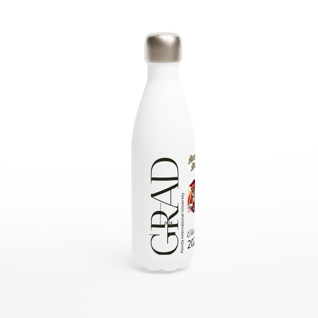 Grad Adventure Awaits Class of year 17oz Stainless Steel Water Bottle ...