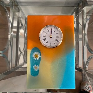 Handmade Resin Table Standing Clock,floral Table Clock,table Decor ...