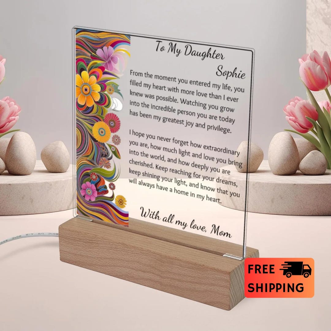 Acrylic Plaque Custom Daughters Day Letter Gift for Daughter From Mom ...
