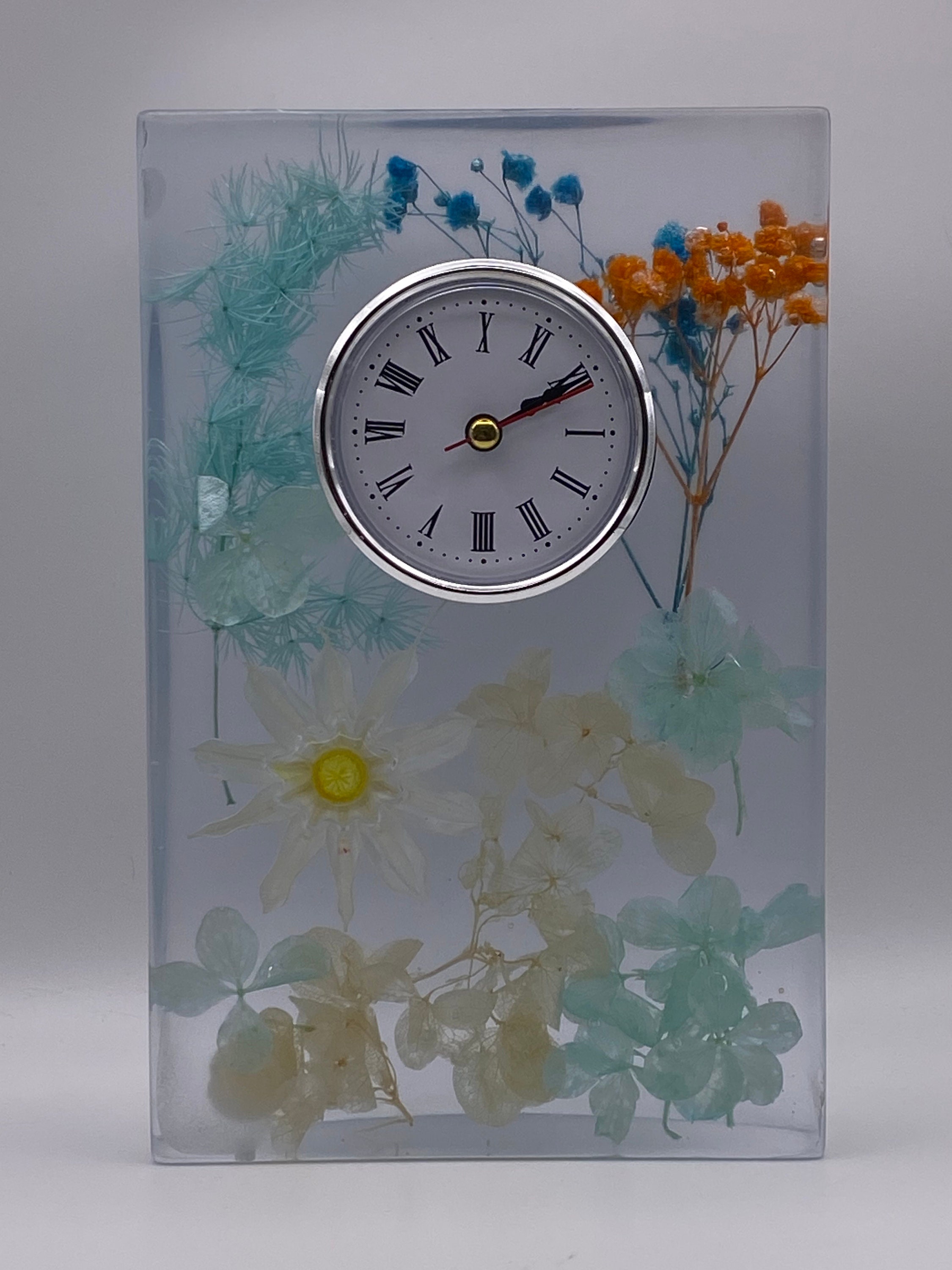 Elegant Table Standing Clock-transparent Flower Table Clock-22x15 ...