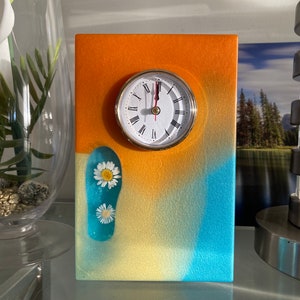 Handmade Resin Table Standing Clock,floral Table Clock,table Decor ...