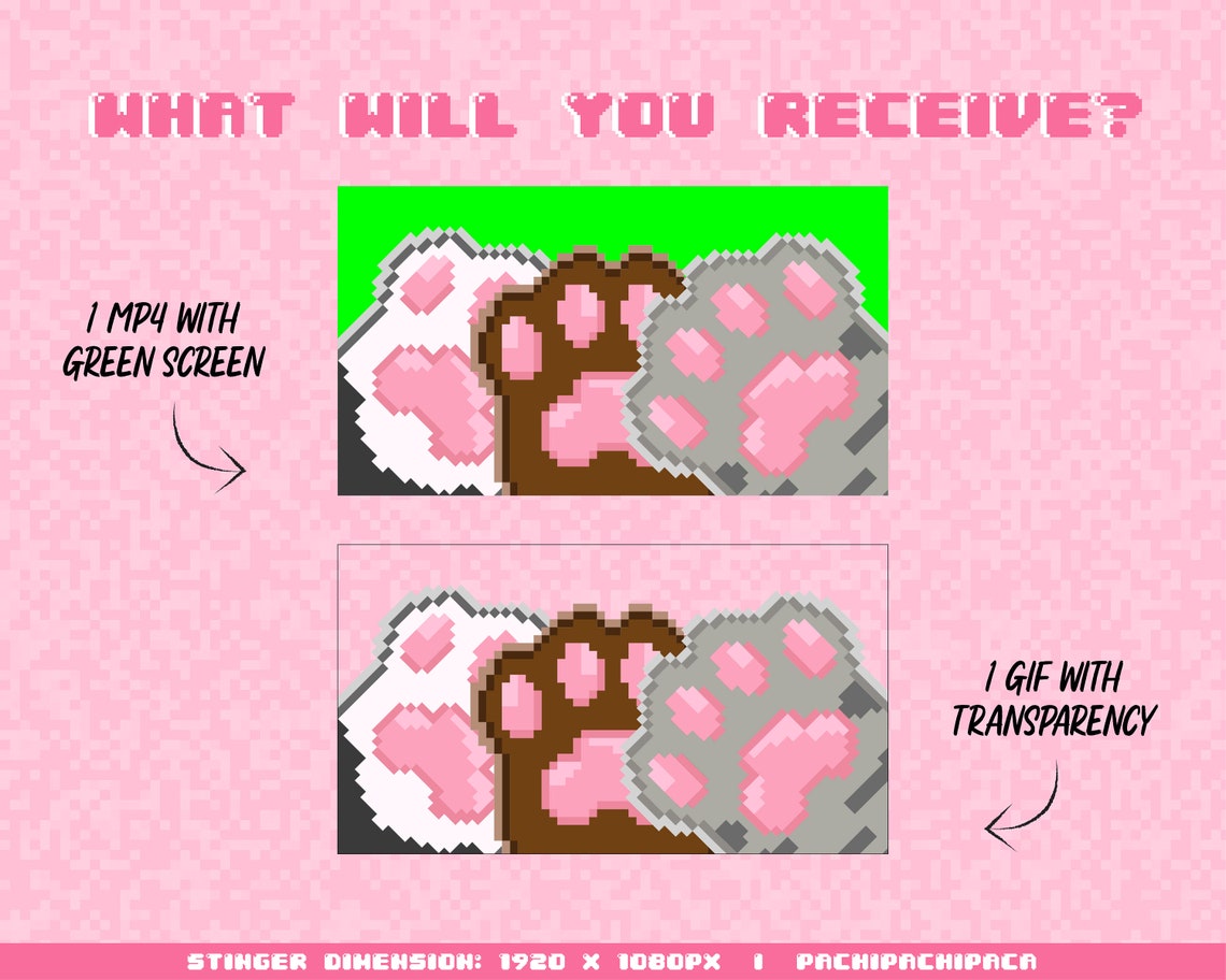 Cat Paw Twitch Animated Stinger Transitions, Streaming Stinger for ...