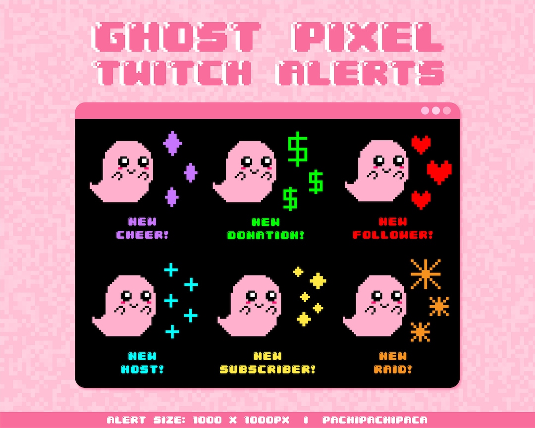 Pink Boo Ghost Animated Twitch Alert, Spooky Streams Alerts, Y2k ...