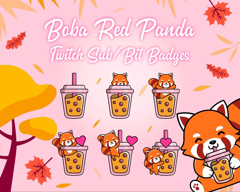 Red Panda Twitch Sub / Bit Badges for Streamer Vtuber Cute - Etsy UK