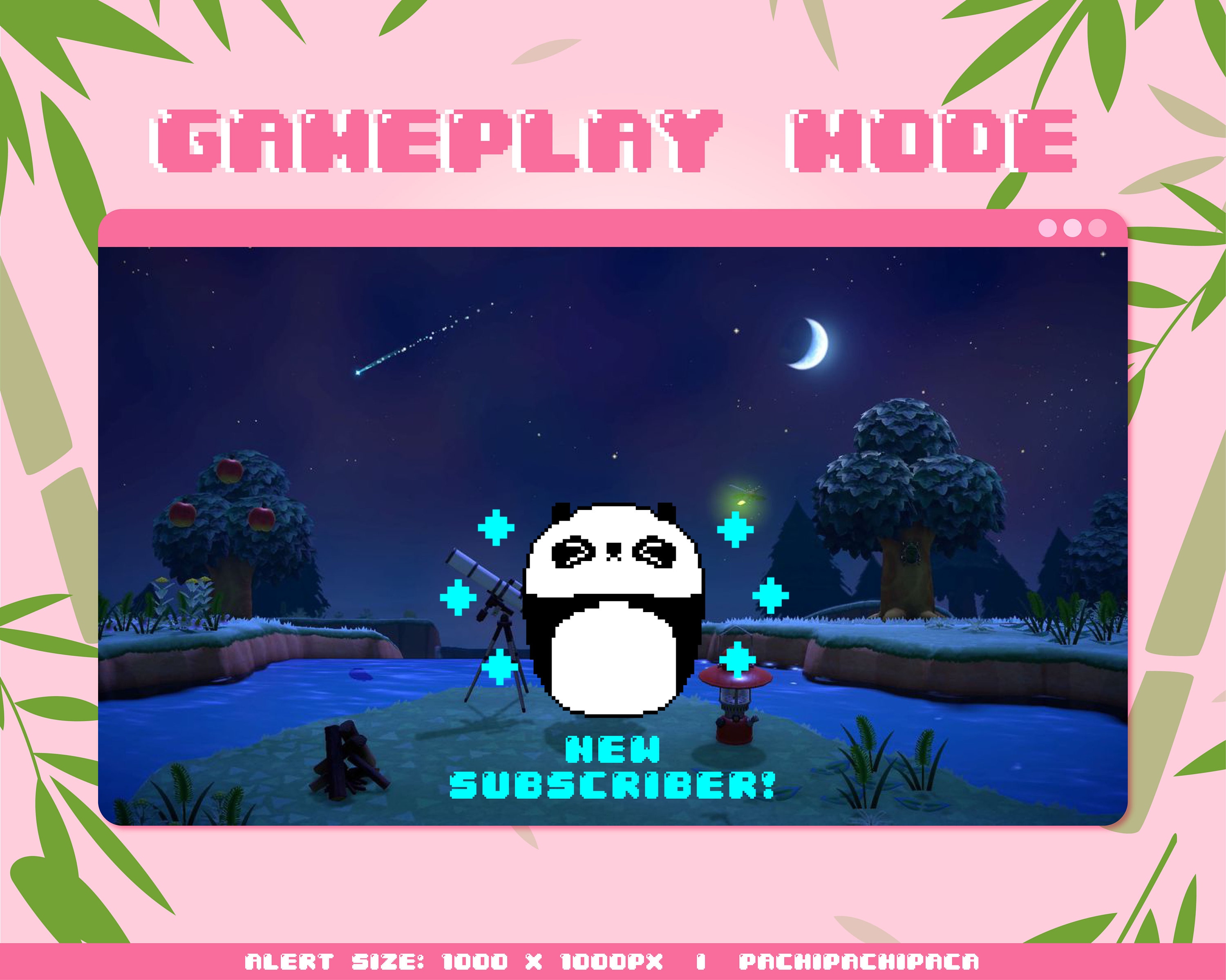 Animated Panda Twitch Alerts, 8bit Pixel Art Stream Graphics (digital ...