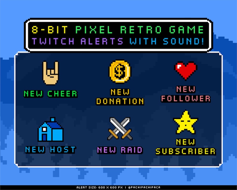 Retro Animated Twitch Alert + Sound, Notification Streams Alerts, Y2k ...