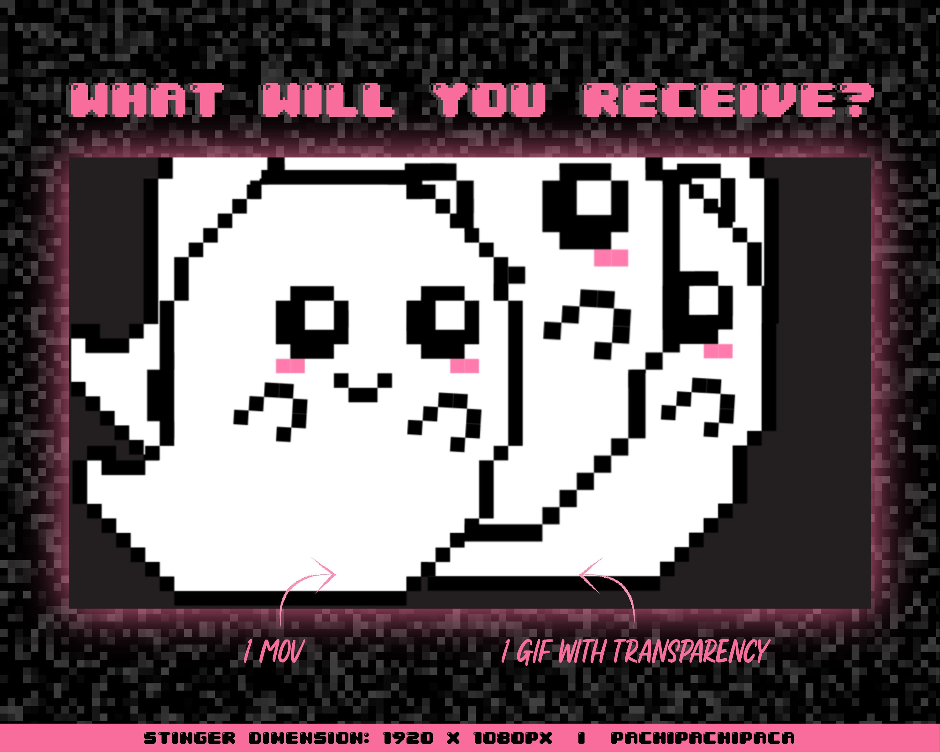 Boo Ghost Animated Twitch Alert, Spooky Streams Alerts, Y2k Retrowave ...