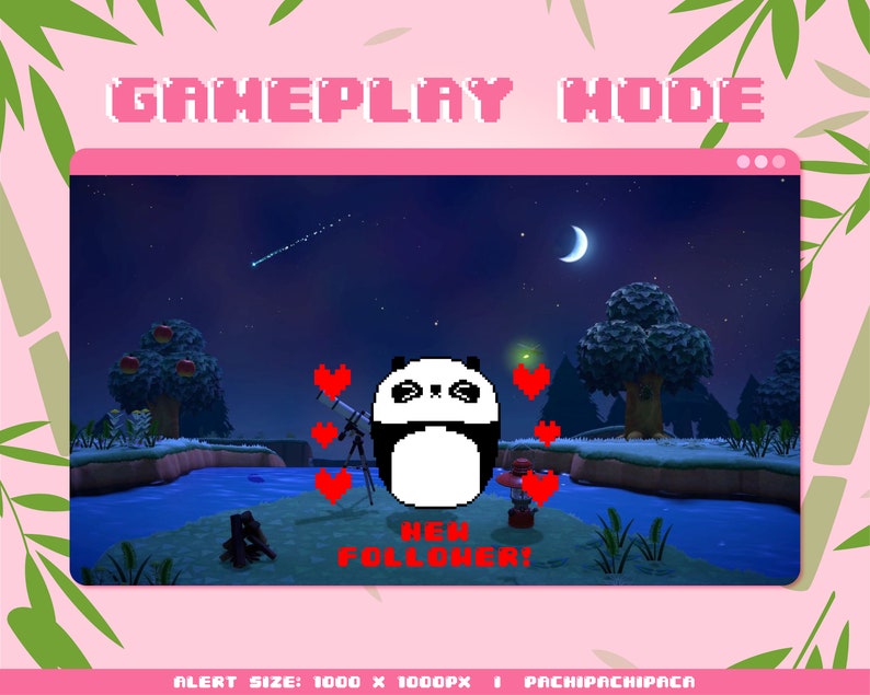 Twitch Alerts Animated Panda, Pixel Art Retro 8bit Stream Alerts ...