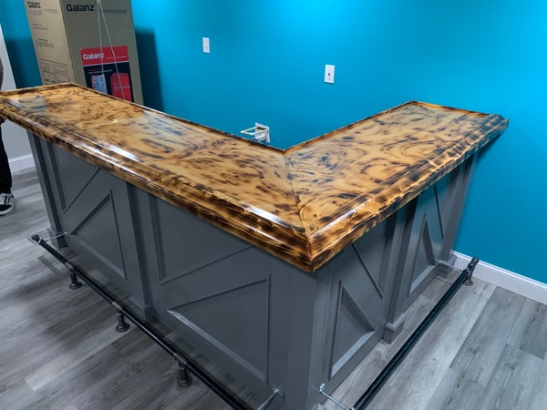 9 Ft Inlaid Beechwood / Walnut Home Bar Cocktail Bar Bar - Etsy Canada