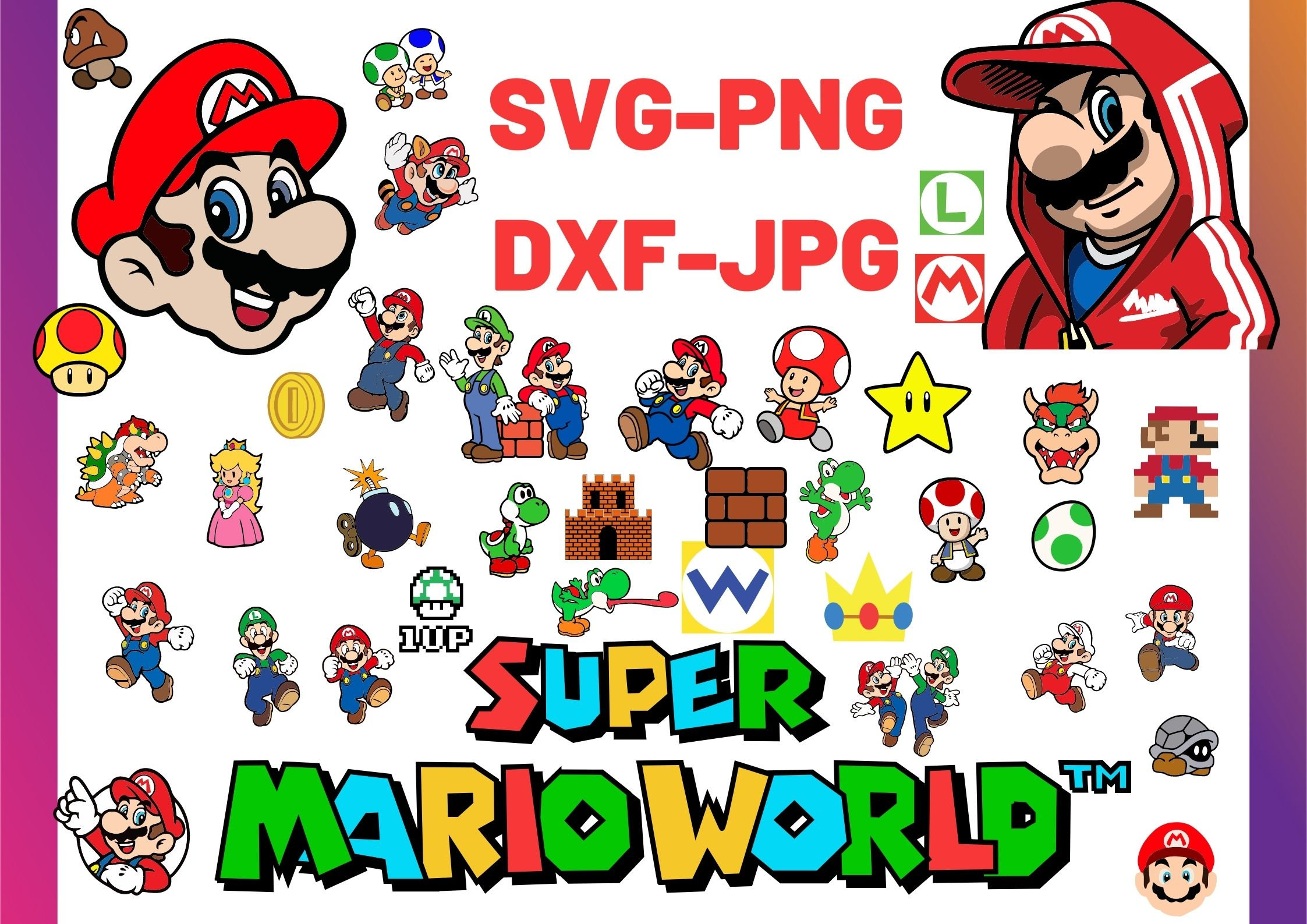 Mario Svg for File Cricut, Mario Svg, Mario Png, Svg Bundle - Etsy