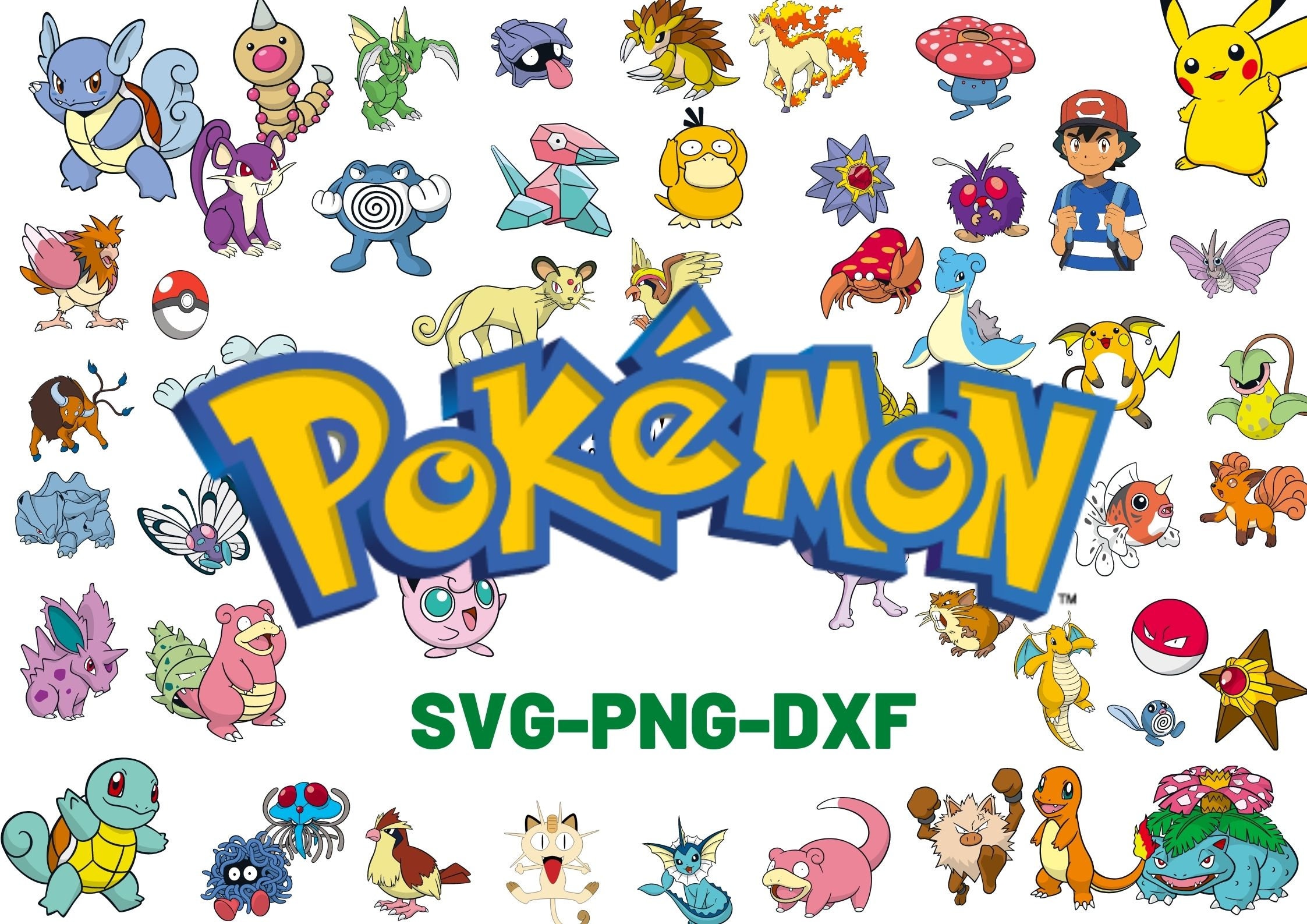 Pokemon Svg Bundle, Pokemon Png Bundle, Svg Bundle, Digital File ...