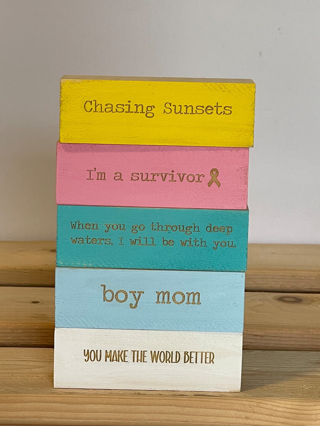 Mini Stacking Signs, Mini Wood Signs, Desk Sign, Inspirational Signs ...