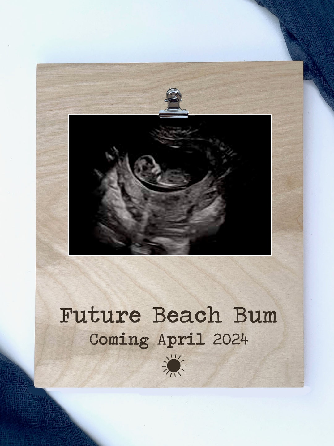 Beach Bum Picture Frame Pregnancy Announcement Beach Baby - Etsy