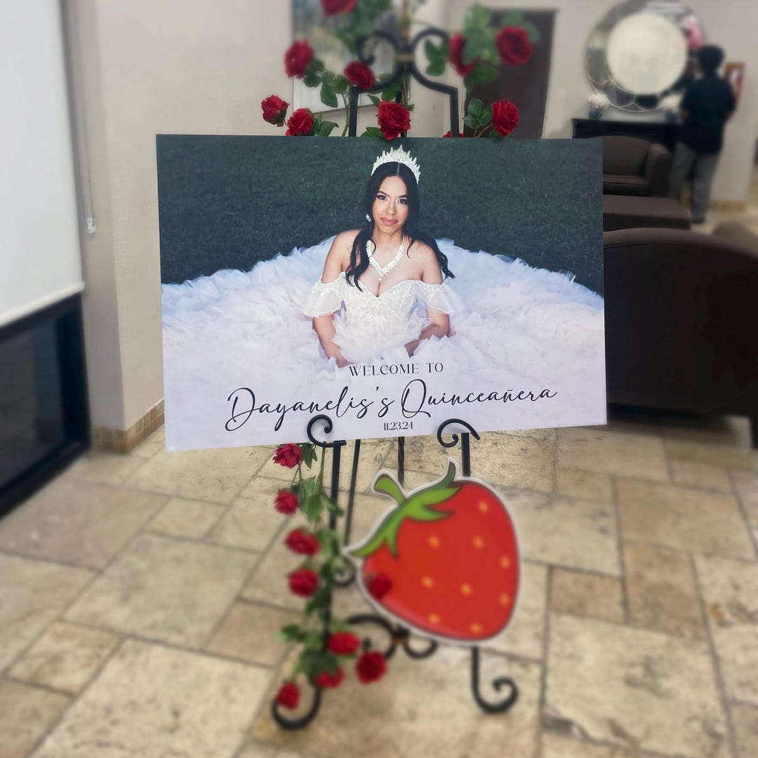 Quinceañera Sign, Quinceañera Photo Welcome Sign With Custom Name ...