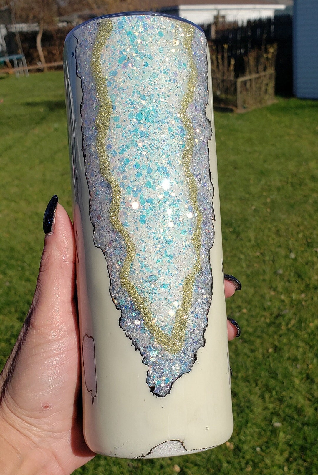 20 Oz White Geode Travel Mug - Etsy