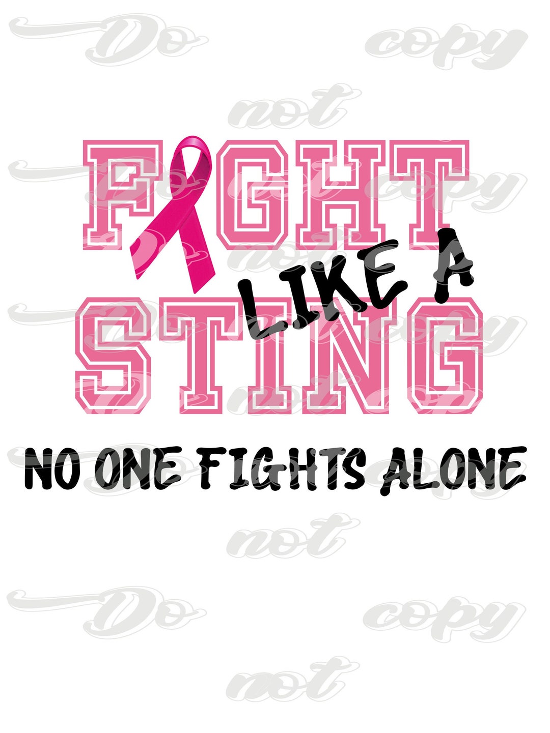 Breast Cancer Awareness Fight Like a Sting School Pride Pink Ribbon PNG ...