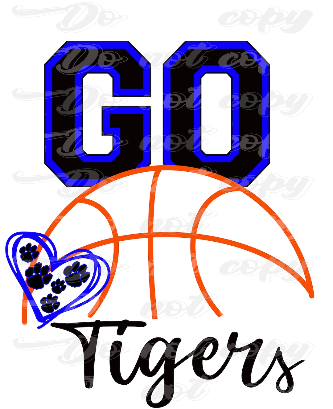 GO Tigers Basketball Blue PNG Digital Download Sublimation File - Etsy