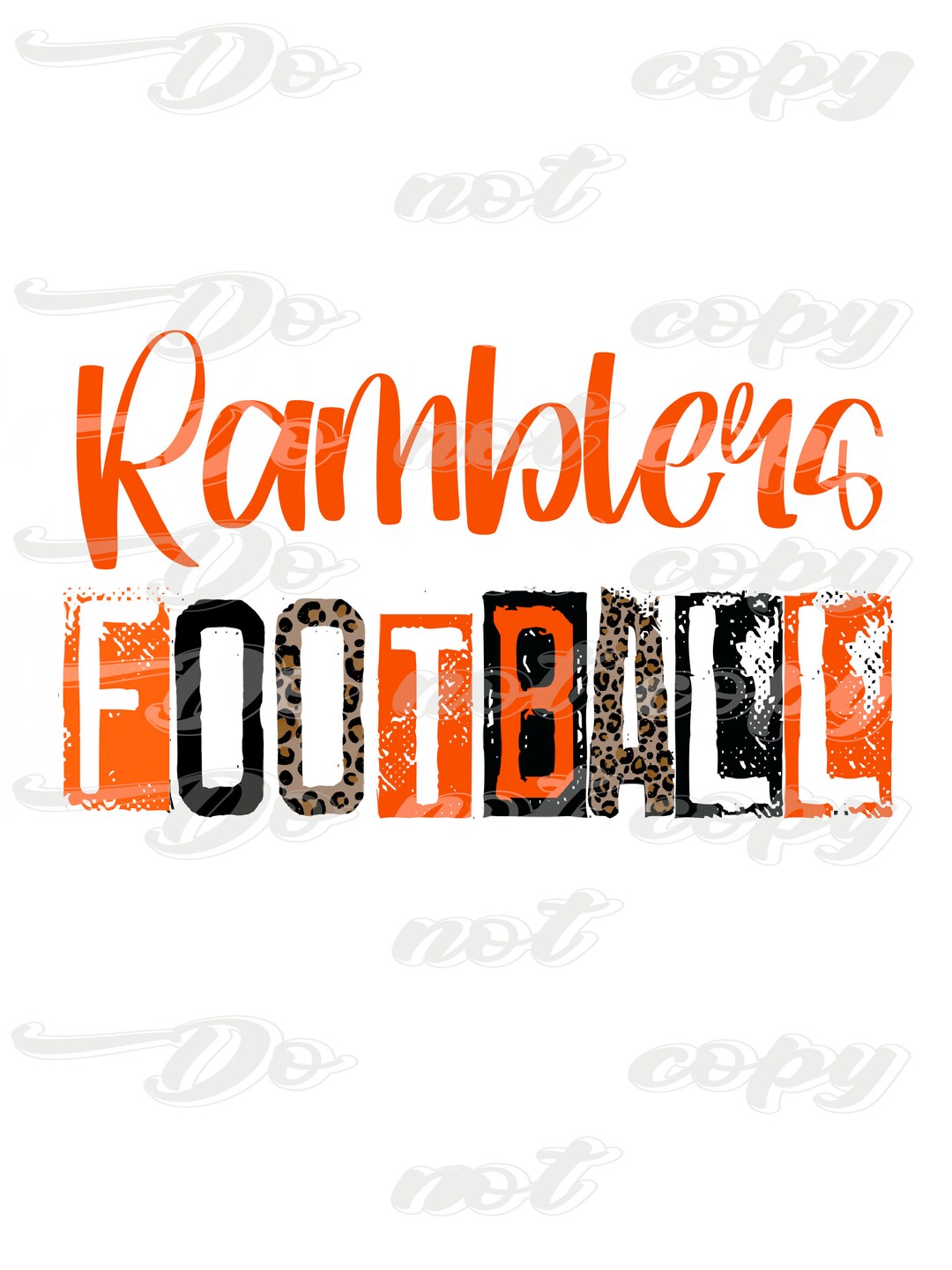 Ramblers Football Stamped Leopard PNG Digital Download Sublimation File ...