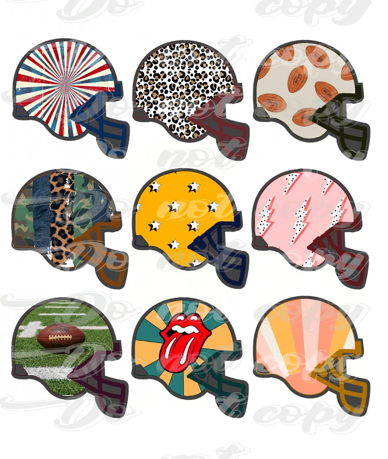 Football Helmet Collage PNG Digital Download Sublimation - Etsy