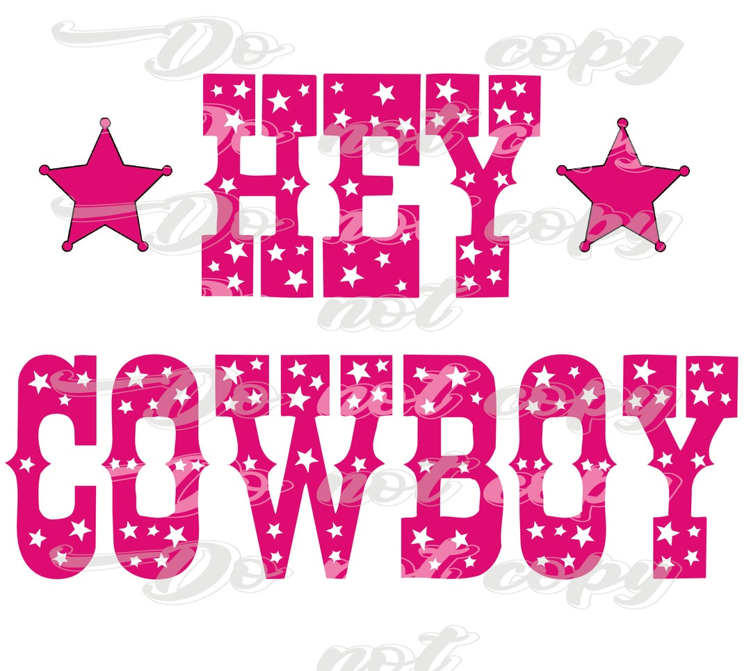 Hey Cowboy Western Pink PNG Digital Download Sublimation File - Etsy