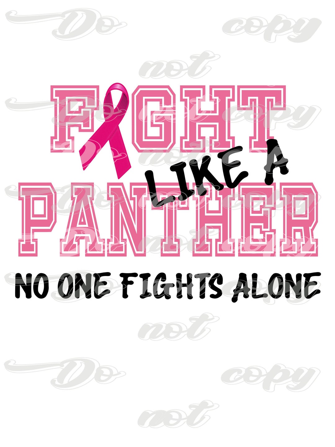 Breast Cancer Awareness Fight Like a Panther School Pride Pink Ribbon ...