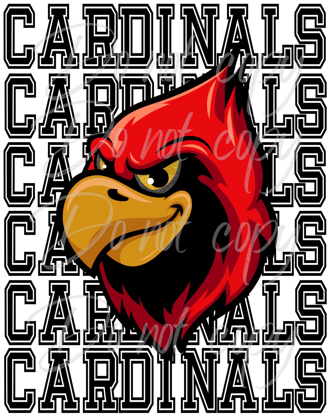 Cardinals Fighting Cardinals Football Red Digital Design Download PNG ...