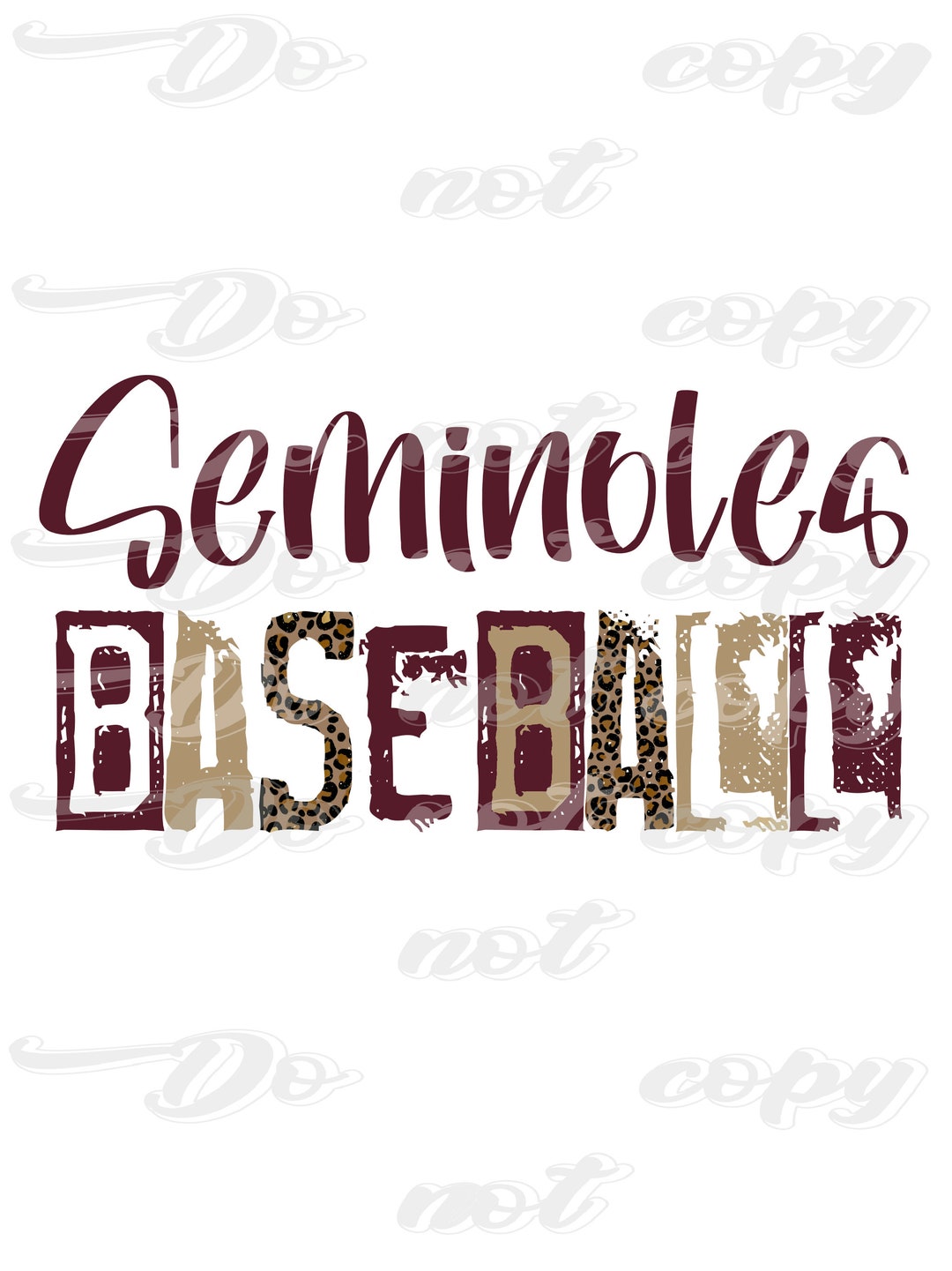 Seminoles Baseball Leopard Maroon and Gold Stamped Font PNG Digital ...