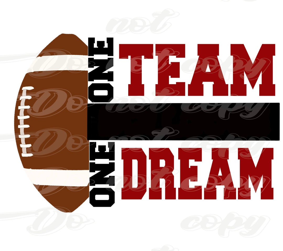 One Team One Dream Blank Football Sublimation PNG Digital Download - Etsy