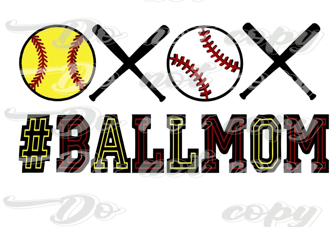Ball Mom Both Softball And Baseball Mom Png Digital Download Etsy