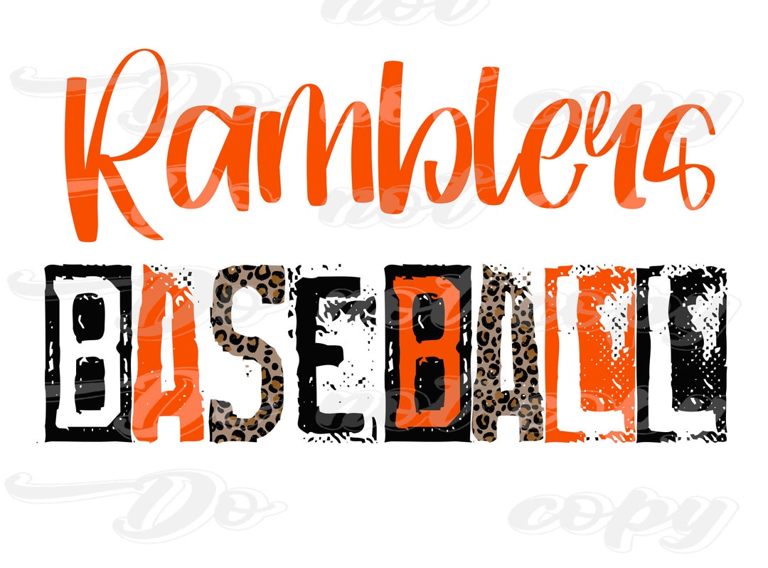 Ramblers Baseball Leopard Orange PNG Digital Download Sublimation File ...