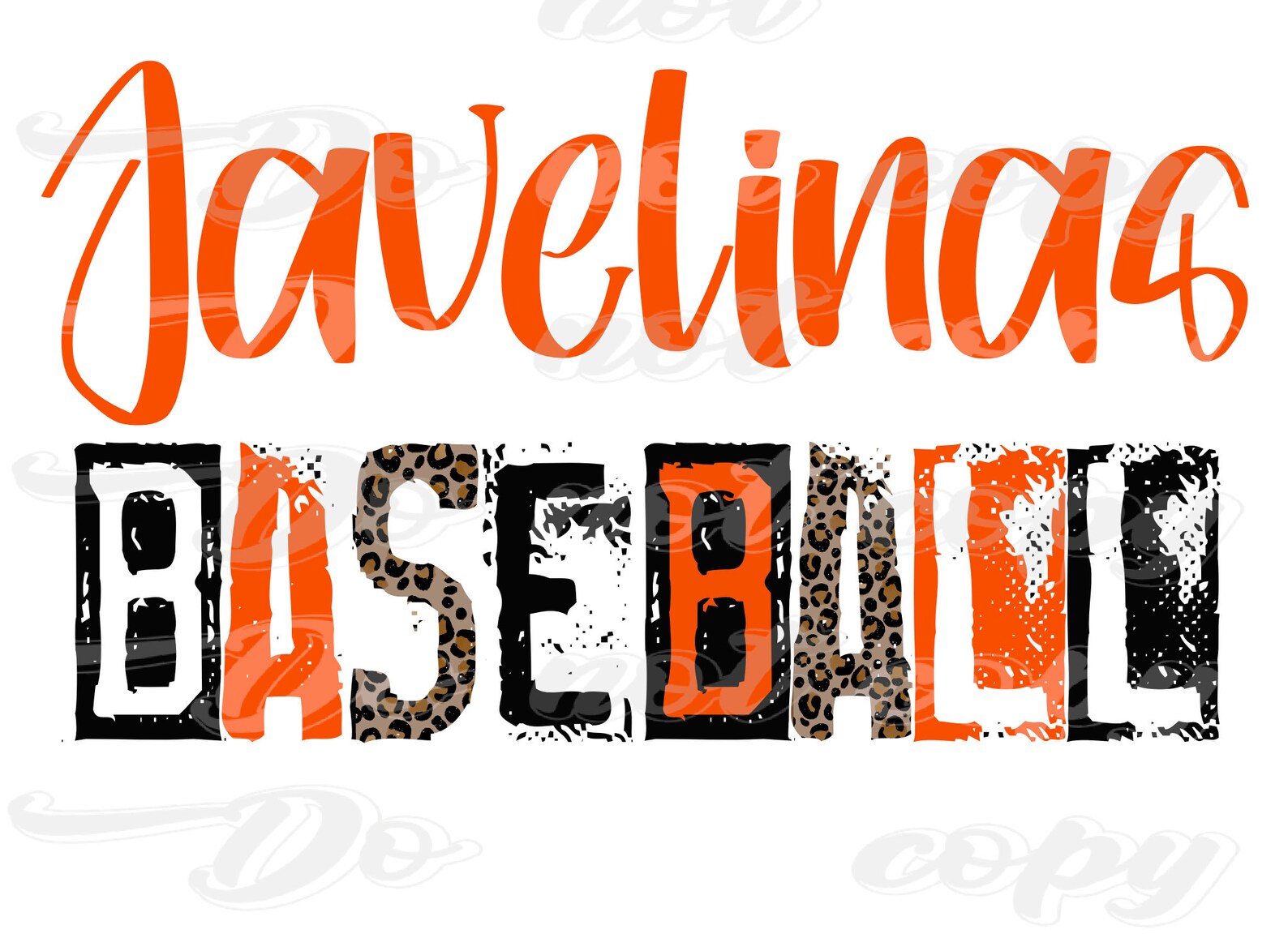 Javelinas Baseball PNG Digital Download Sublimation File Orange and ...