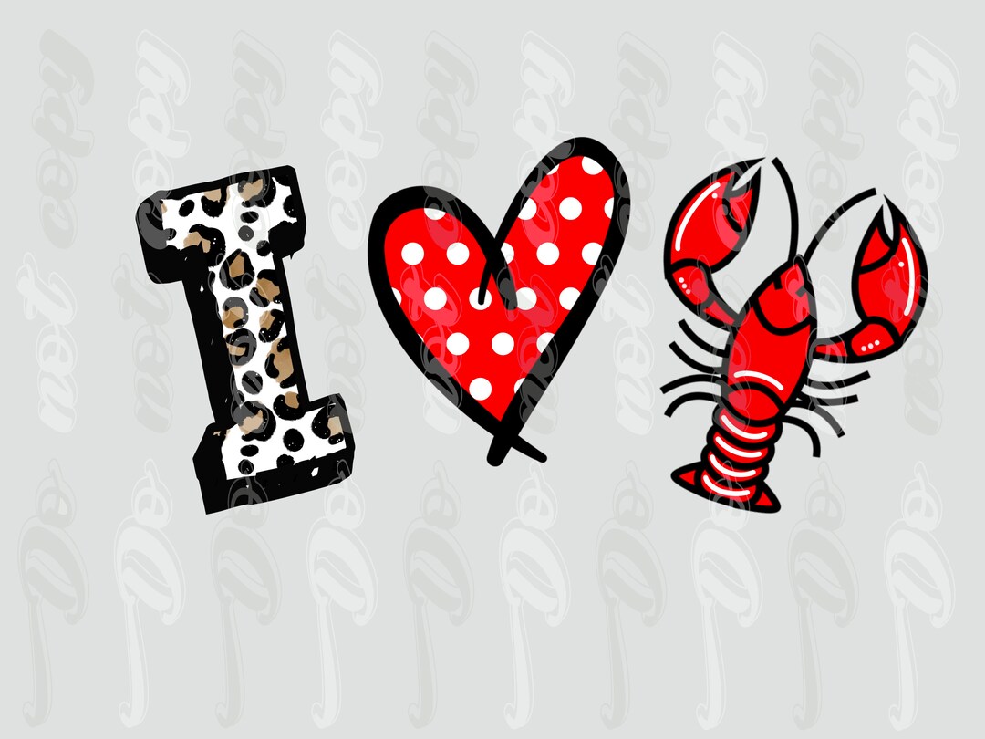 I Love Crawfish Cajun Boil PNG Digital Download Sublimation File - Etsy