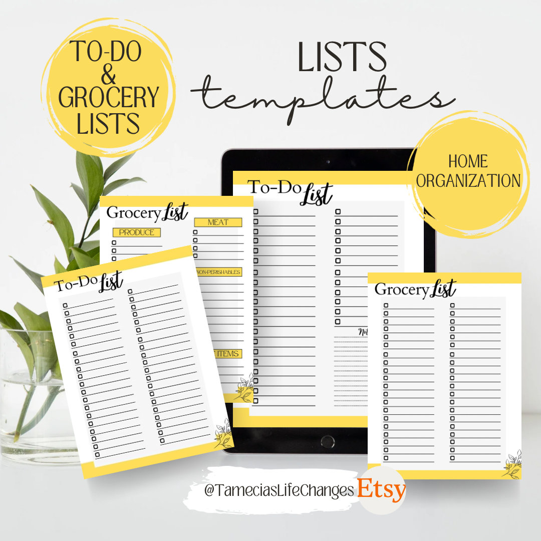 Printable Todo List, Checklist, Grocery List, Printable Template ...