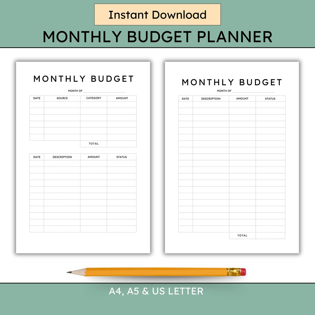 Monthly Budget Planner, Expense Tracker, Income Management, Financial ...