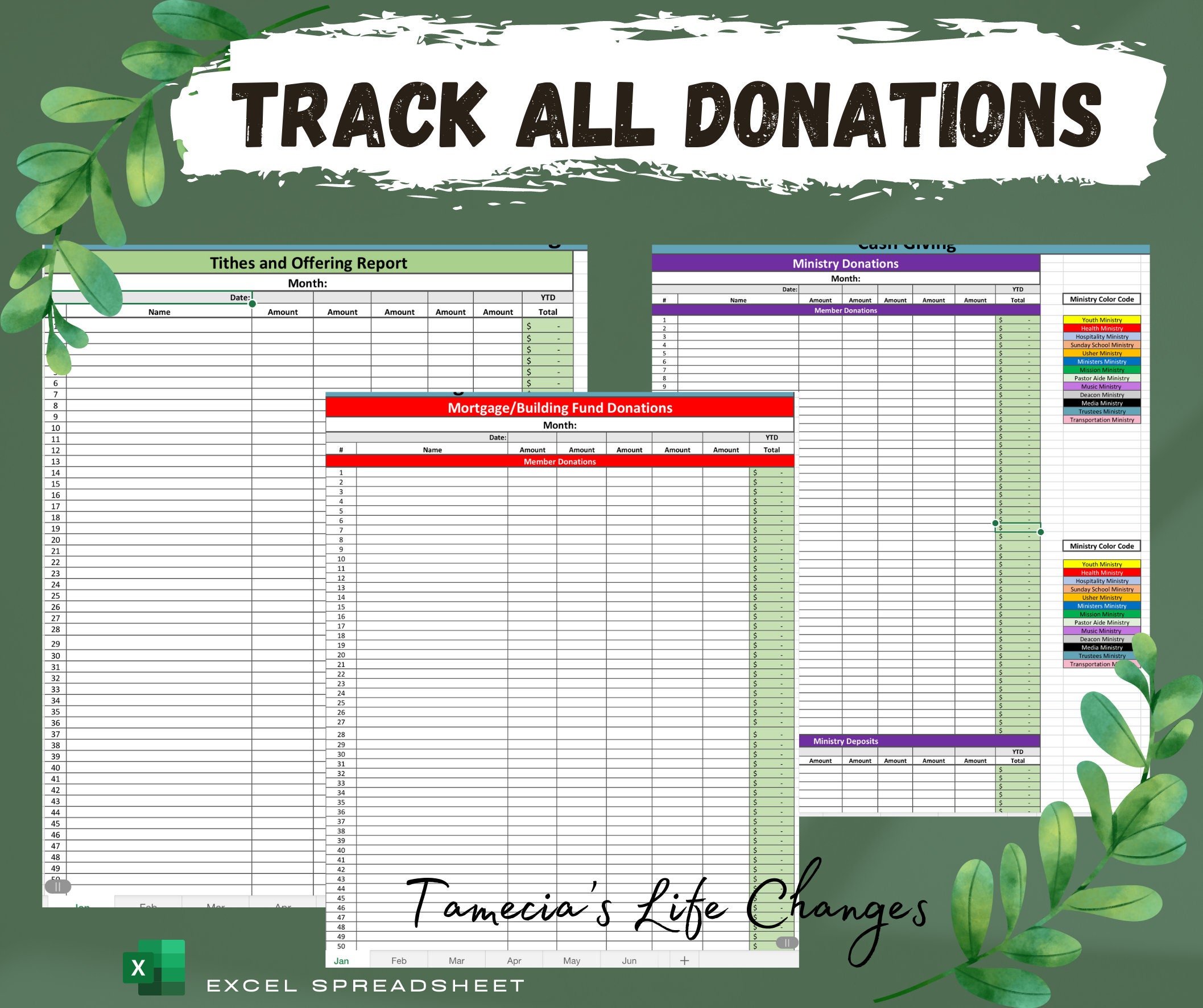 Tithes and Offering Tracker Spreadsheet Excel Spreadsheet - Etsy