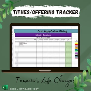 Tithes and Offering Tracker Spreadsheet Excel Spreadsheet - Etsy