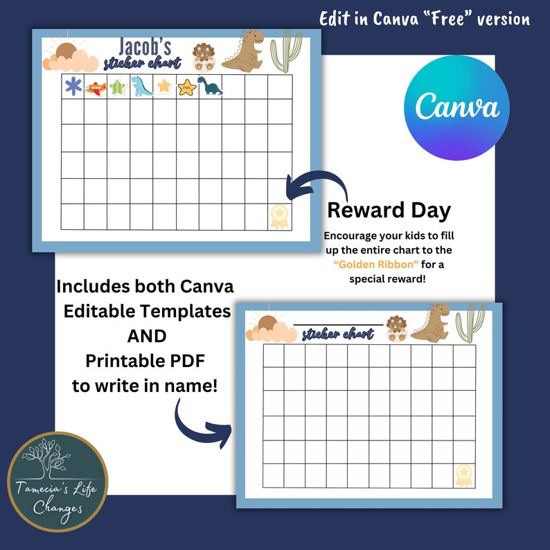 Boho Sticker Reward Charts for Kids | Editable Sticker Chart ...