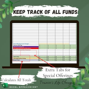 Tithes and Offering Tracker Spreadsheet Excel Spreadsheet - Etsy