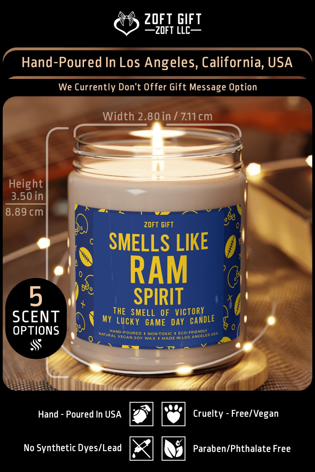 Smells Like Ram Spirit Candle, Los Angeles Win, Rams Win Candle, Rams ...