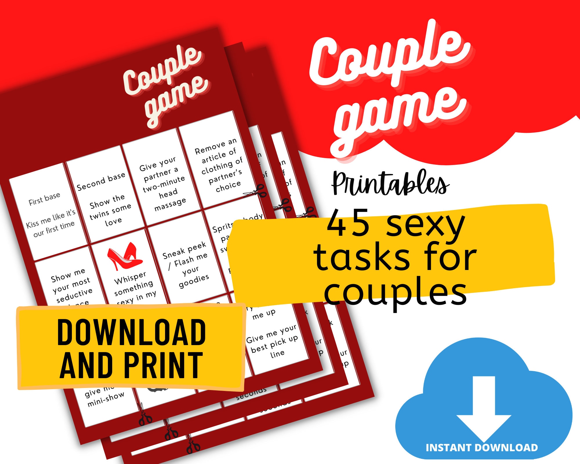Couple Games Pack Grown Ups DIGITAL Instant Download Gift for Him / Her ...