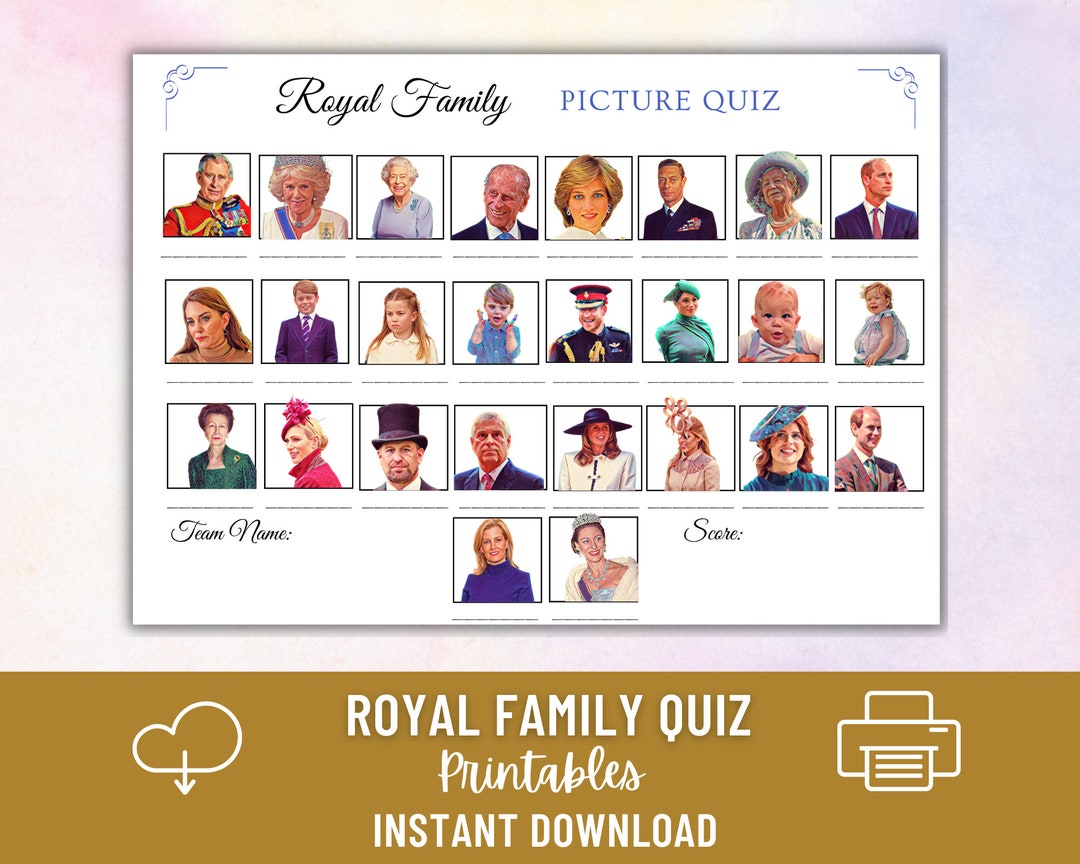 Royal Family Picture Quiz Game Sheet | Fun Kids & Family Activity ...