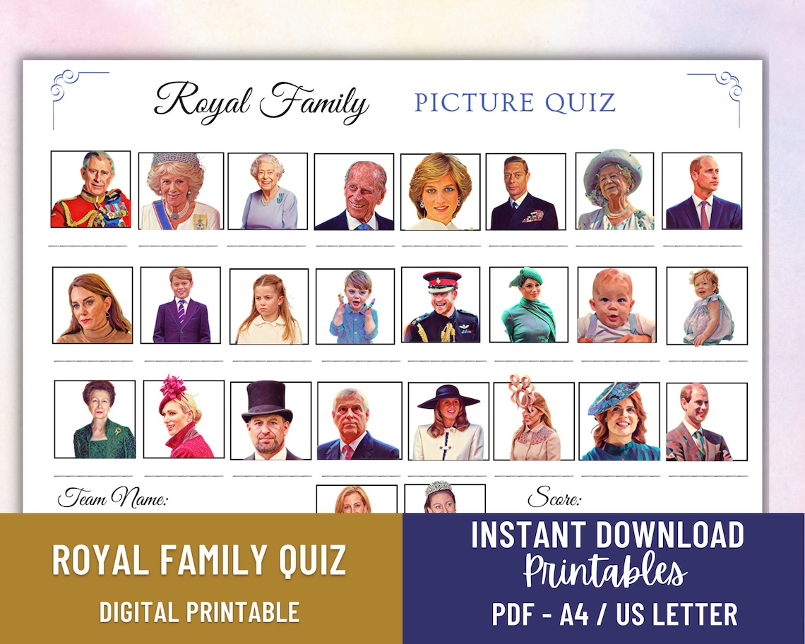 Royal Family Picture Quiz Game Sheet | Fun Kids & Family Activity ...