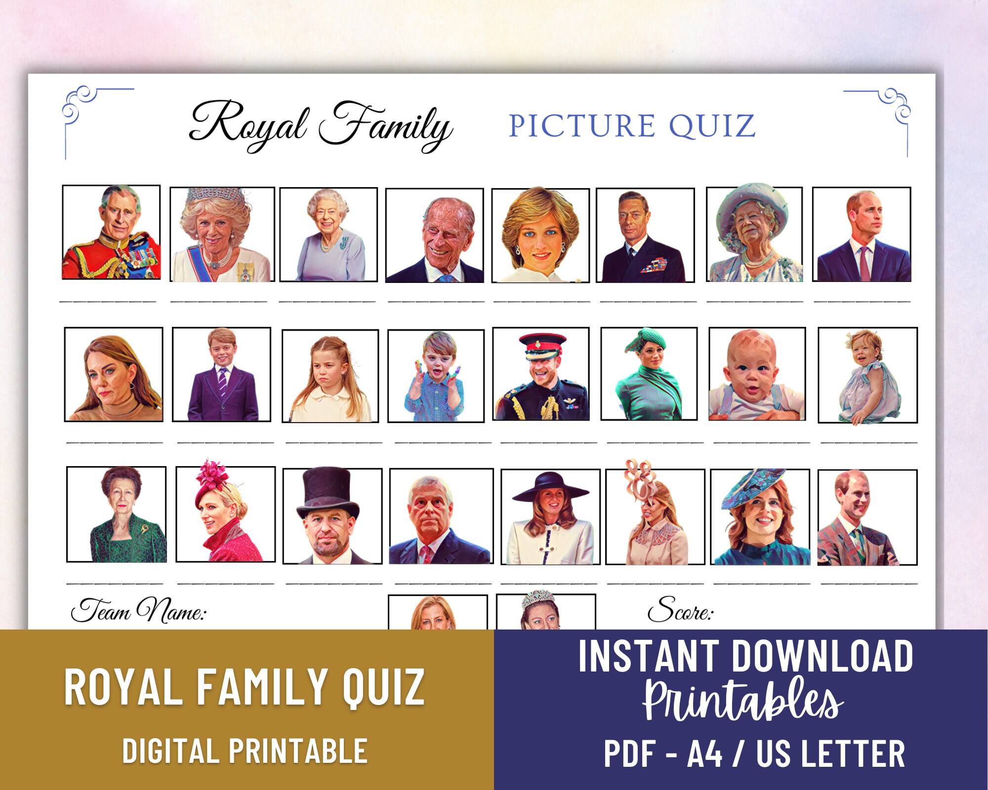 Royal Family Picture Quiz Game Sheet Fun Kids Family Activity For Royal Family Picture Quiz Game Sheet Fun Kids Family Activity For