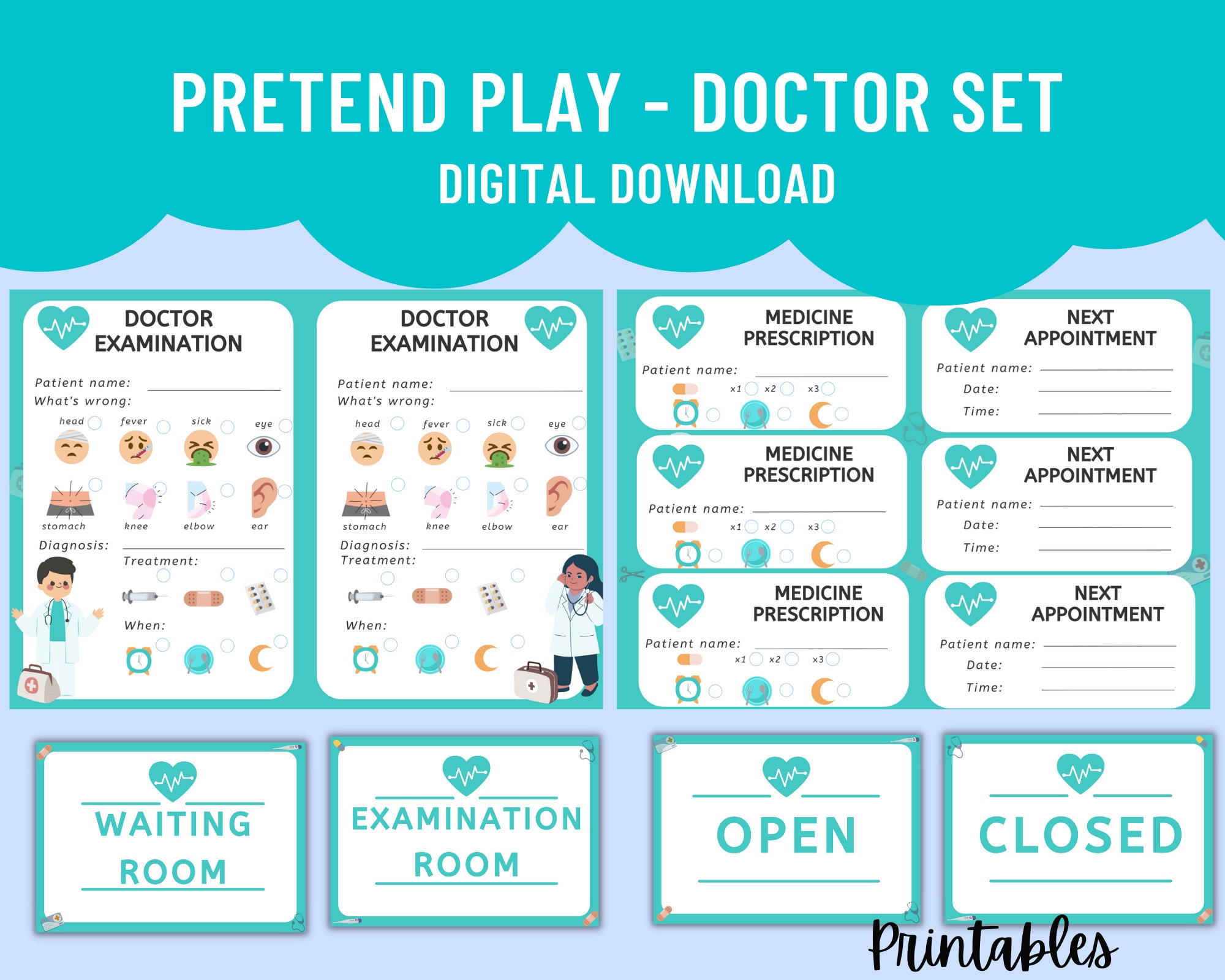 Pretend Play Doctor Game Pack Child Activity Download and | Etsy UK