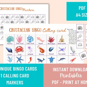 Crustaceancore Printable Bingo Set | Digital PDF Print at Home Kids ...