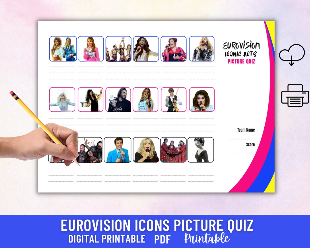 Eurovision Picture Quiz Game: Family Watch Party Activity (PDF ...