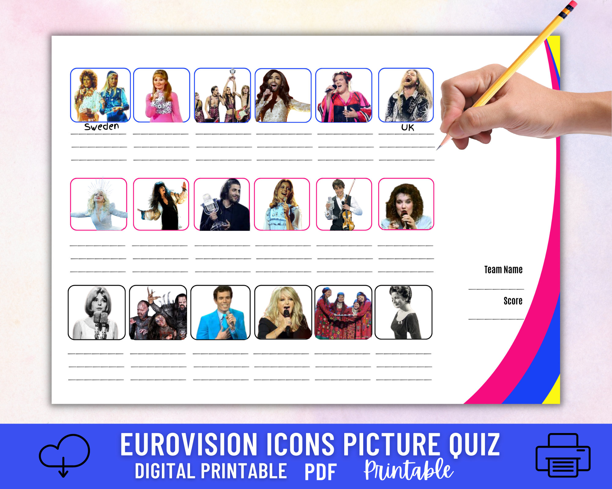 Eurovision Picture Quiz Game: Family Watch Party Activity (PDF ...