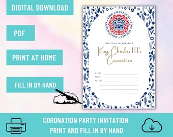 Coronation Party Invitation King Charles III Coronation - Etsy